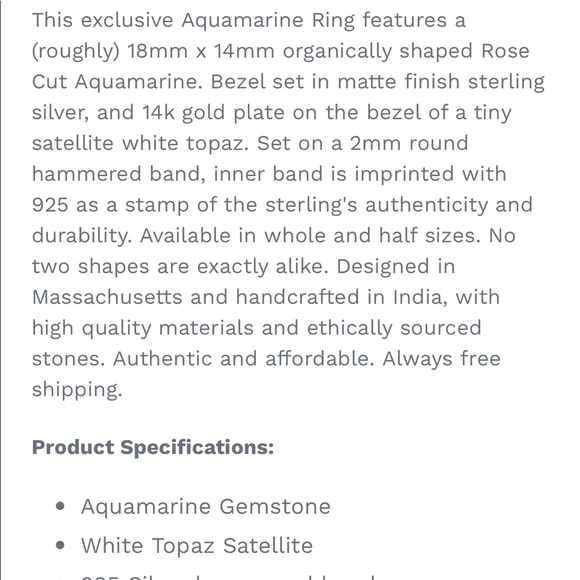 emily rose gems | Jewelry | Emilyrosegems Aquamarine Sterling Silver ...